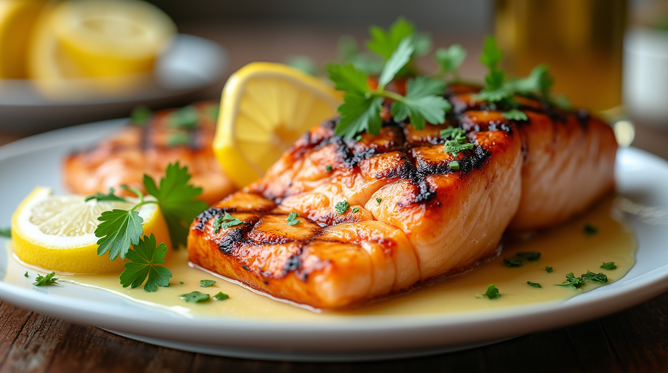 Quick Grilled Salmon with Lemon Butter Flavor Burst - Juicy Recipe
